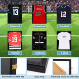 Sports Jersey Display Case, Large Lockable Shadow Box with 98% UV ...