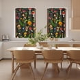 3PCS Mushroom Kitchen Curtain & Valance Set Funny Small Window Drapes ...
