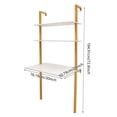 Wall Mount Writing Table 3-tier Computer Desk Storage Home Office w ...