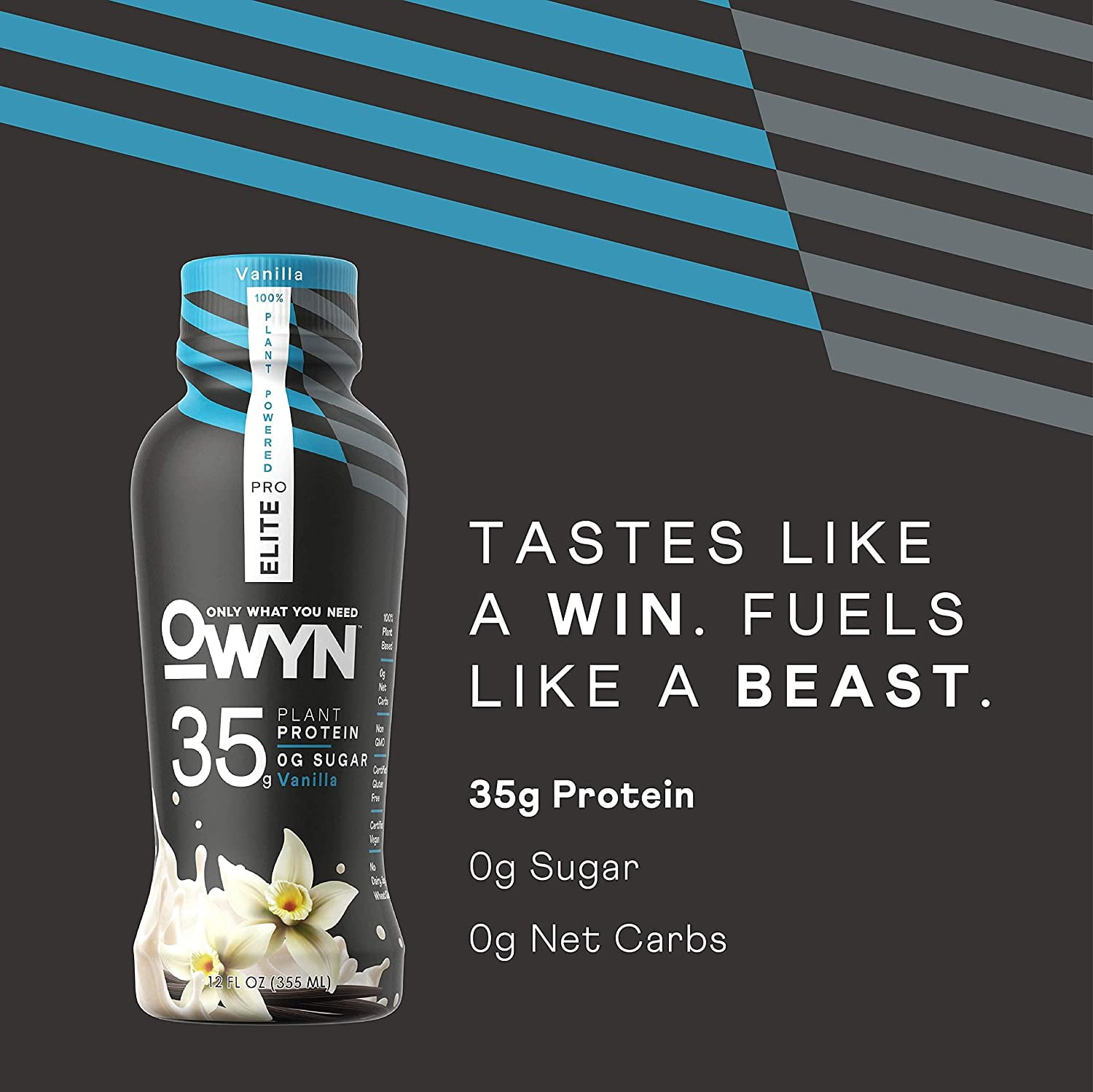 Buy Owyn Pro Elite Vegan Plant-Based High Protein Shake, Vanilla, 12 Pack, 35g Protein, Amino ...