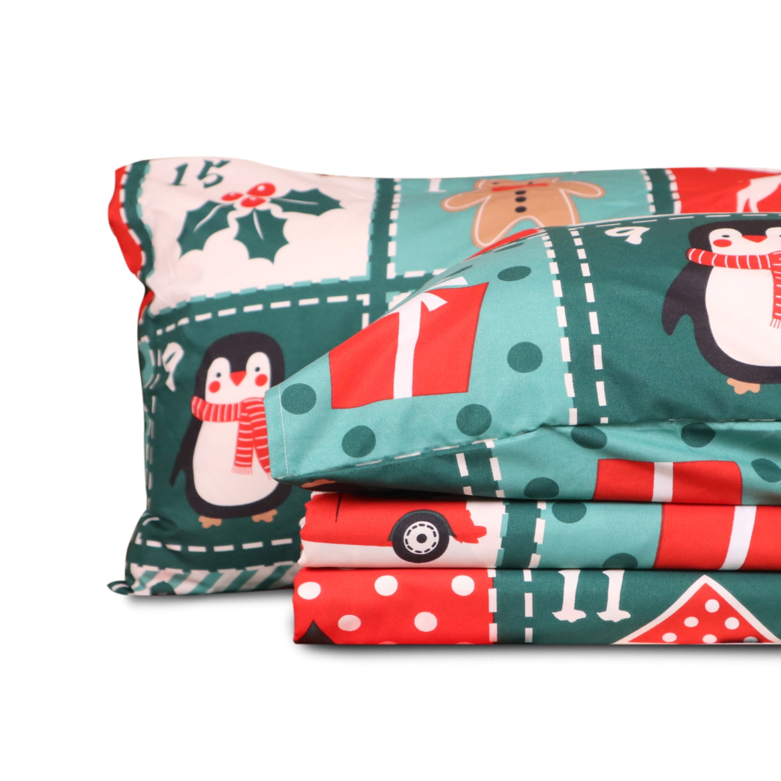 Gogreen Christmas Sheet Set 4PC Deep Pocket Queen Size Bedding Set ...