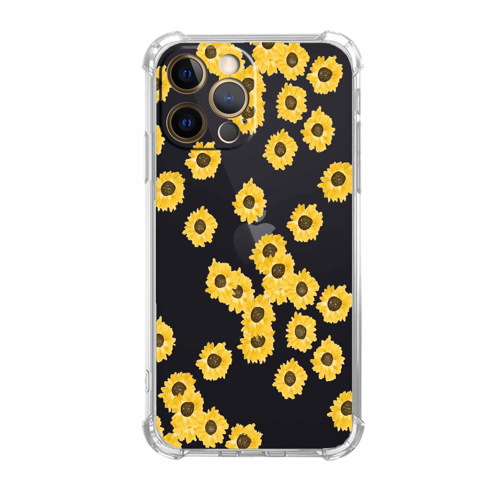 Sunflower Collage Clear Case for iPhone 12 Pro,Transparent Soft TPU ...
