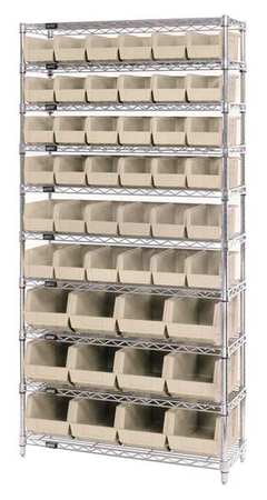 QUANTUM STORAGE SYSTEMS WR10-230240IV Bin Shelving,Wire,36X14,48 Bins ...