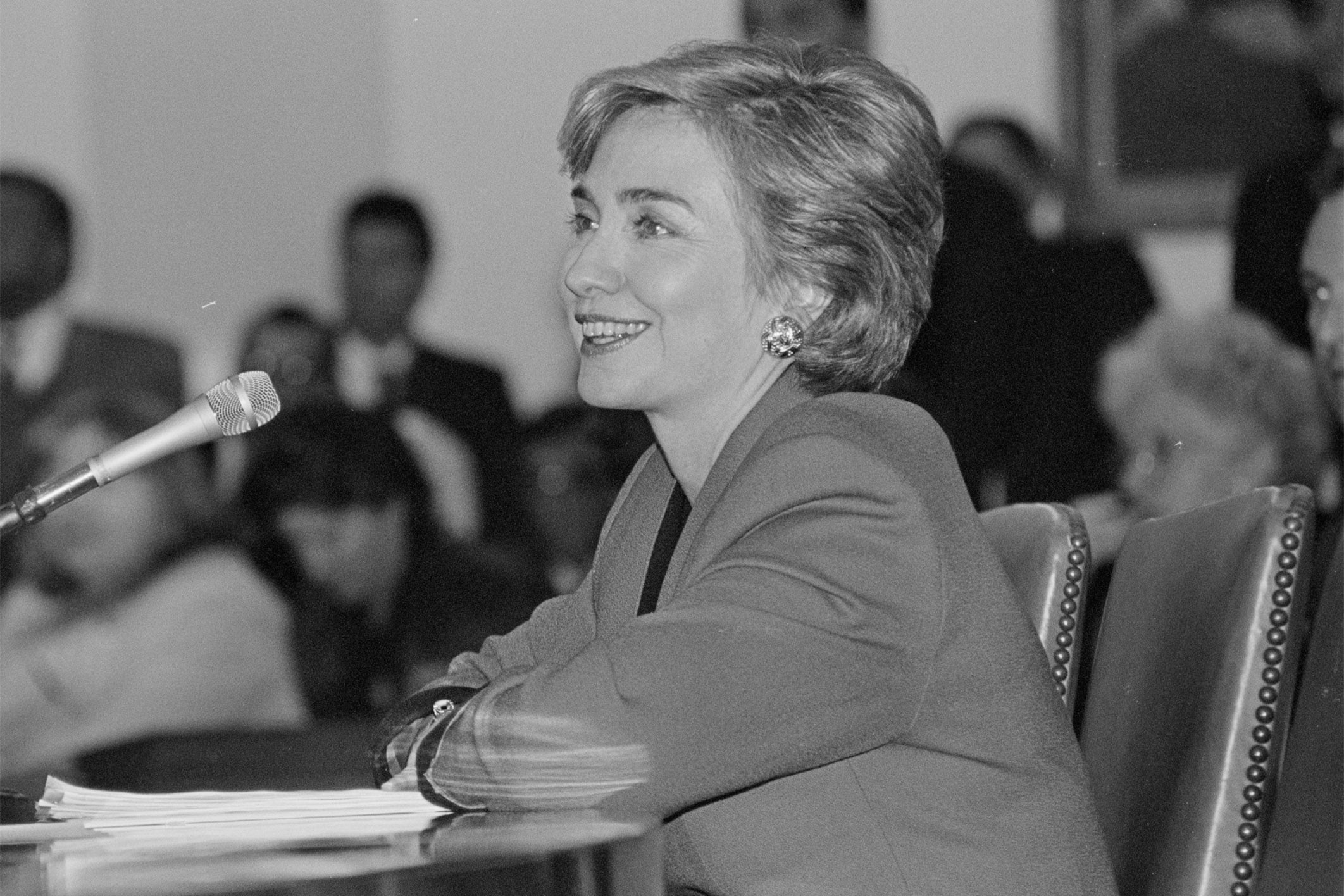 24x36 gallery poster, Hillary Clinton presenting her health care plan ...