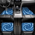 4-Piece Car Floor Mats Set, Aqua Vortex Flow Crystal Velvet Automotive ...