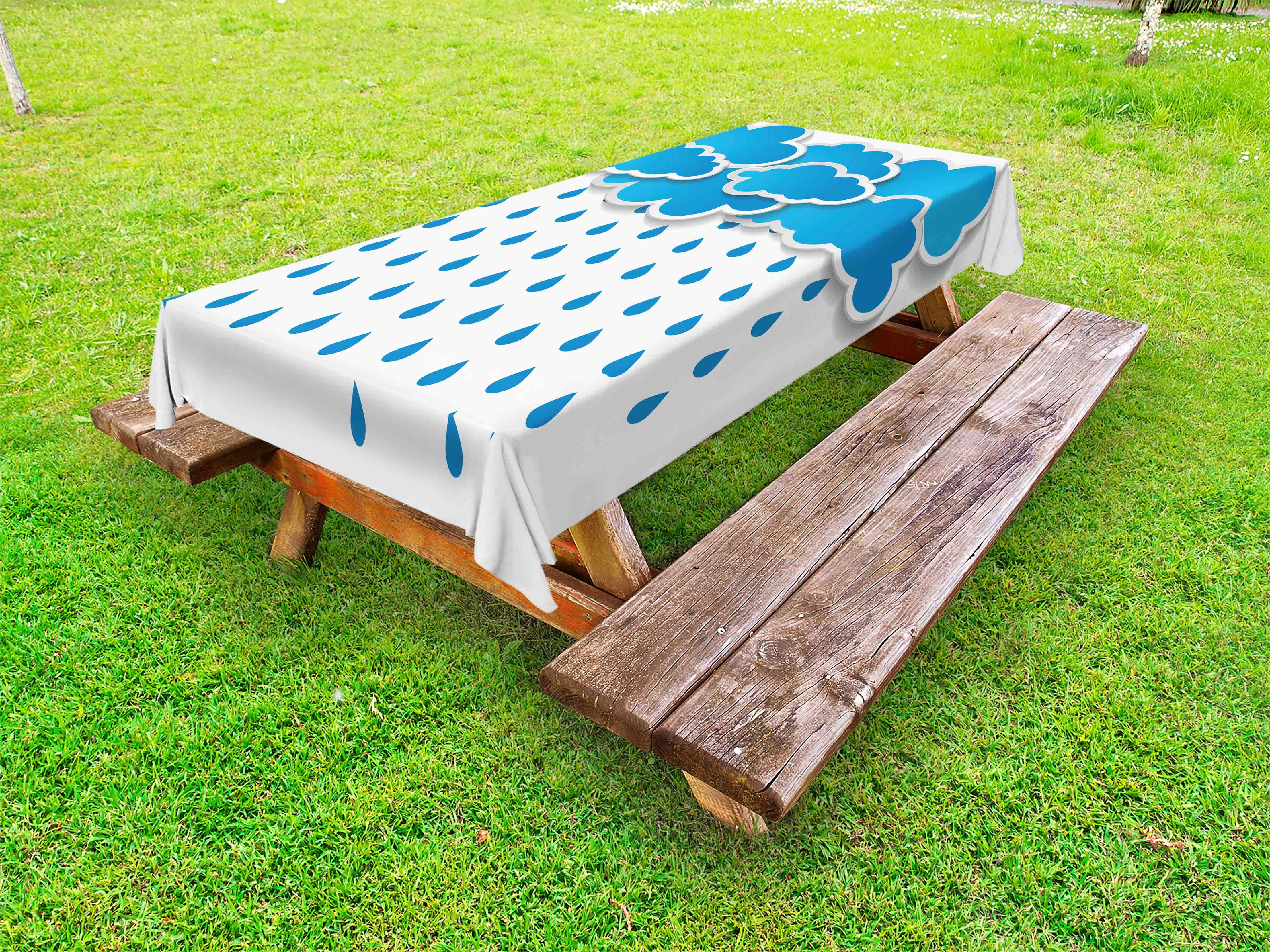 Rain Outdoor Tablecloth, Trippy Convective Cloud Group Figures Like ...