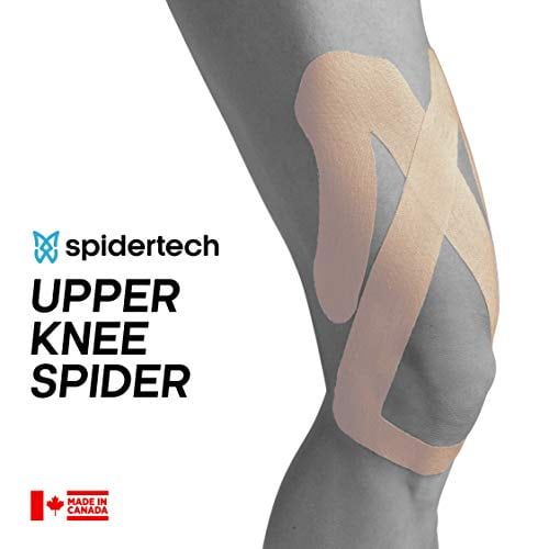 Buy Spidertech Upper Knee Pre-Cut [Beige] Kinesiology Tape. Water-Resistant, Latex-Free and Easy ...