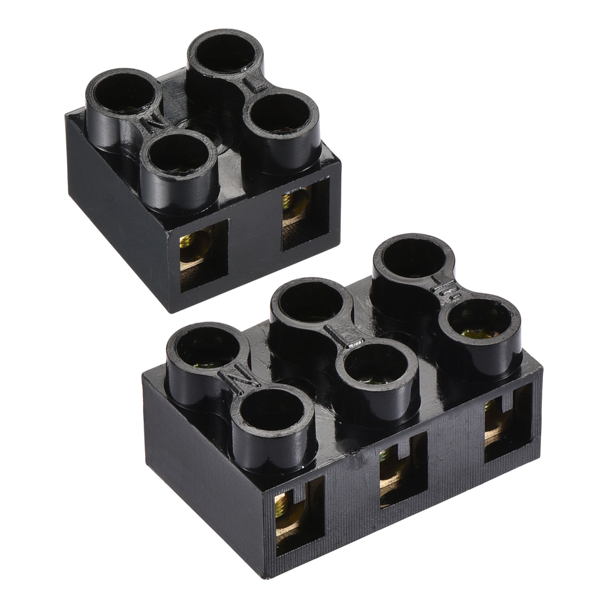 Uxcell Terminal Block 500V 10A Dual Row 2 Positions 3 Pcs and Terminal ...