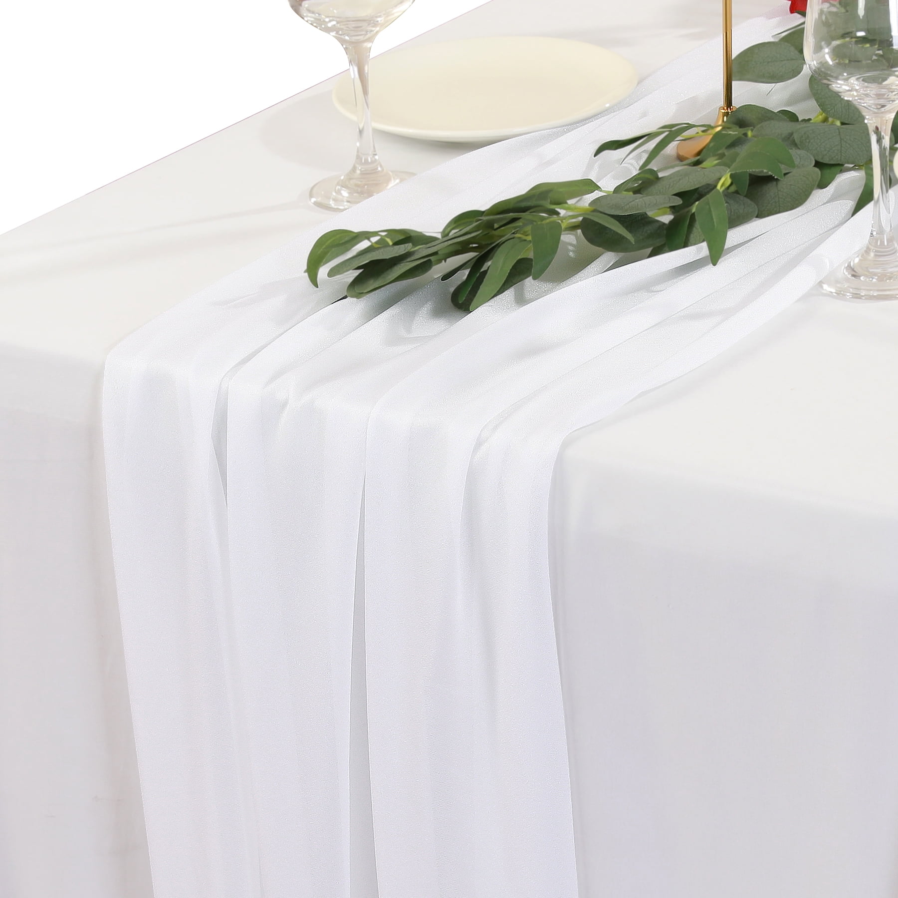 Chiffon Table Runner,Sheer Table Runners 118-157Inches Long for Wedding ...