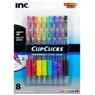 INC Comfort Grip Ball Point Pens - 8 Pack, Black Body with Black Ink ...