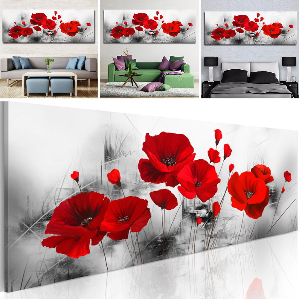 Click here for Ruibeauty Canvas Painting red Rose Flower Canvas P... prices
