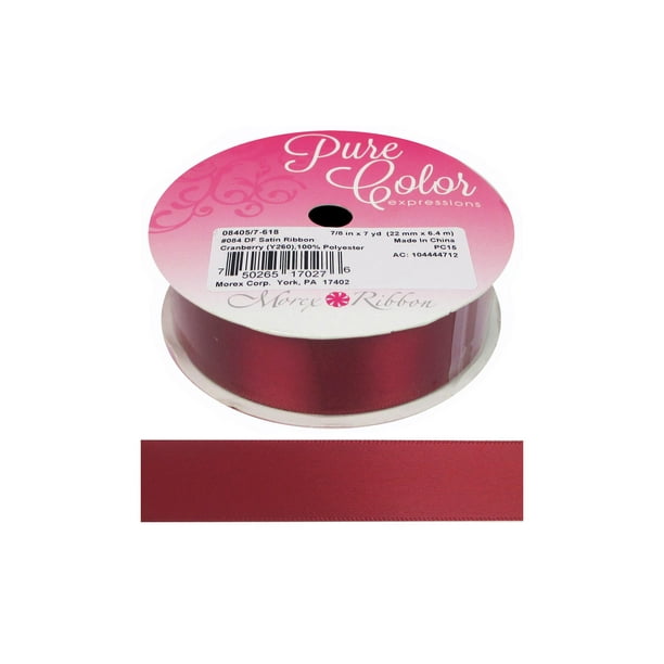 Morex Ribbon Df Satin 7/8"X 7Yd Cranberry - Walmart.ca