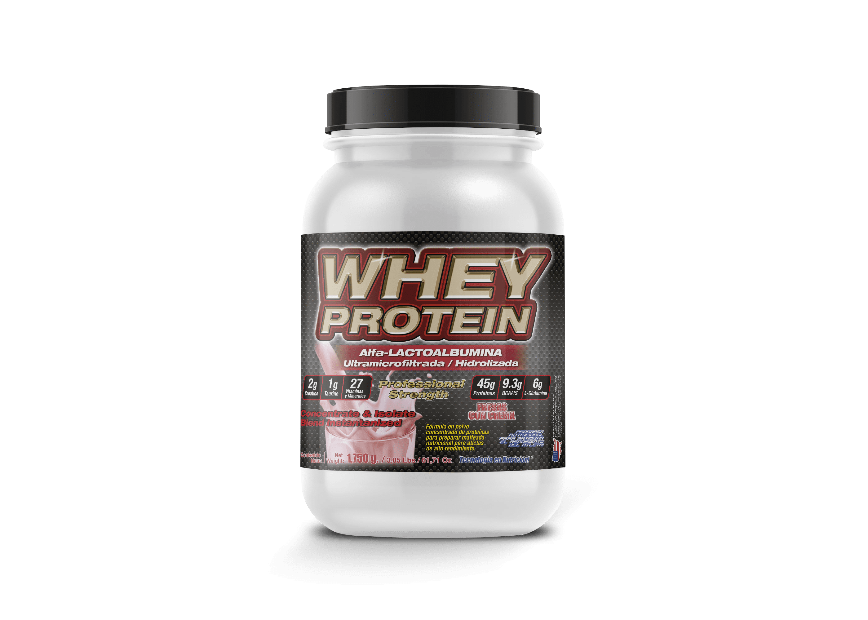 Whey Protein 1,750 Gr Alfa-lactoalbúmina Sabor Fresas con crema F&nt F ...