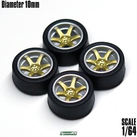Speedcg 1/64 Abs Wheels With Rubber Tire Type L Modified Parts Diameter 10mm For Model Car ...