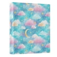 Three Ring Binder Moon Stars Clouds Shooting Stars 1.5 Inch Round ...