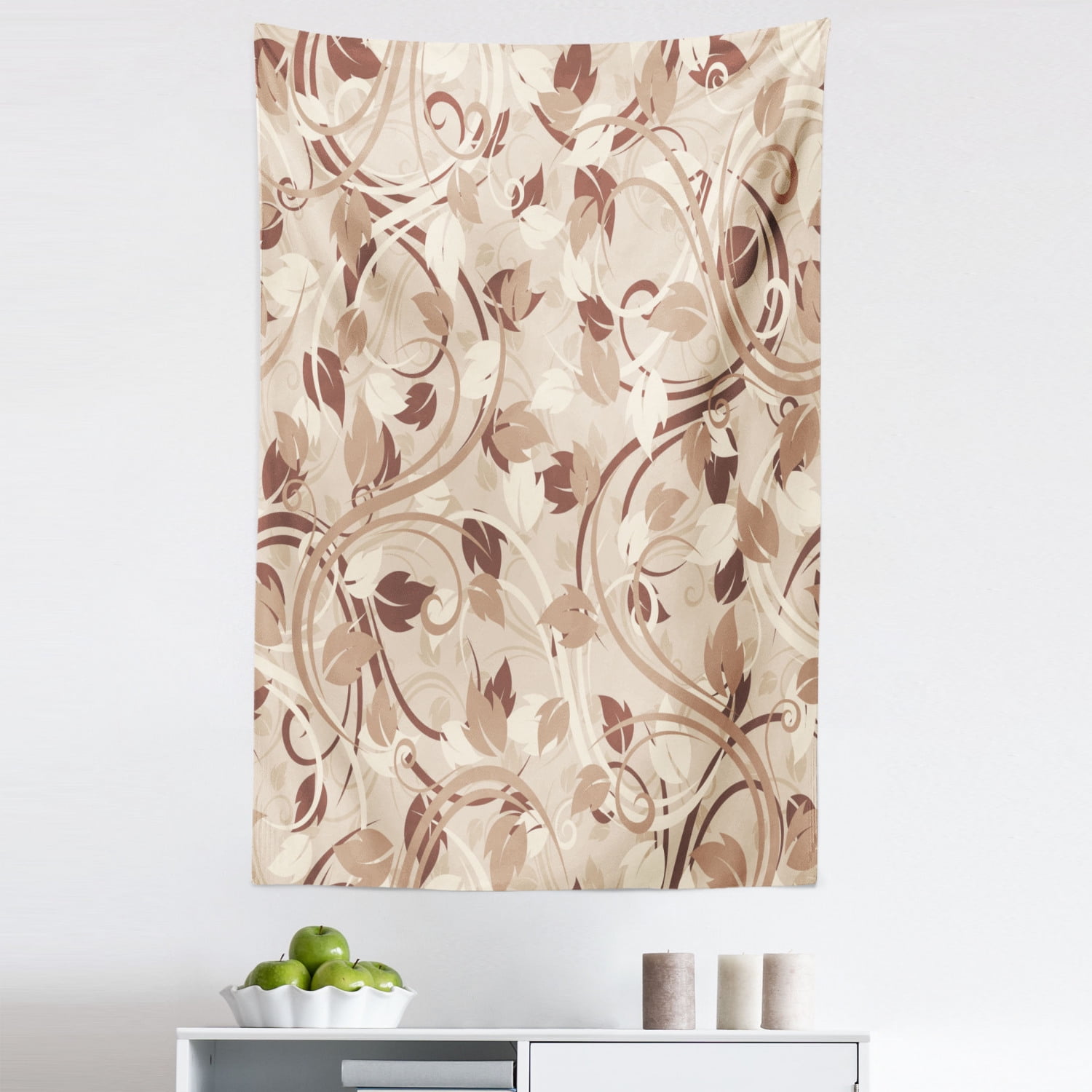 Ivory Tapestry, Autumn Leaves in Faded Earthen Tones Fall Season ...