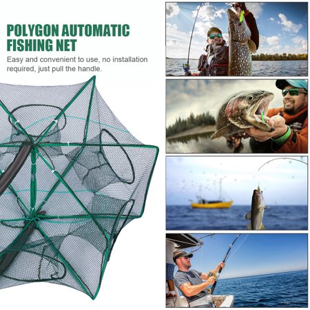 Peggybuy 6/8 Holes Automatic Fishing Catcher Nylon Foldable Shrimp Fish ...