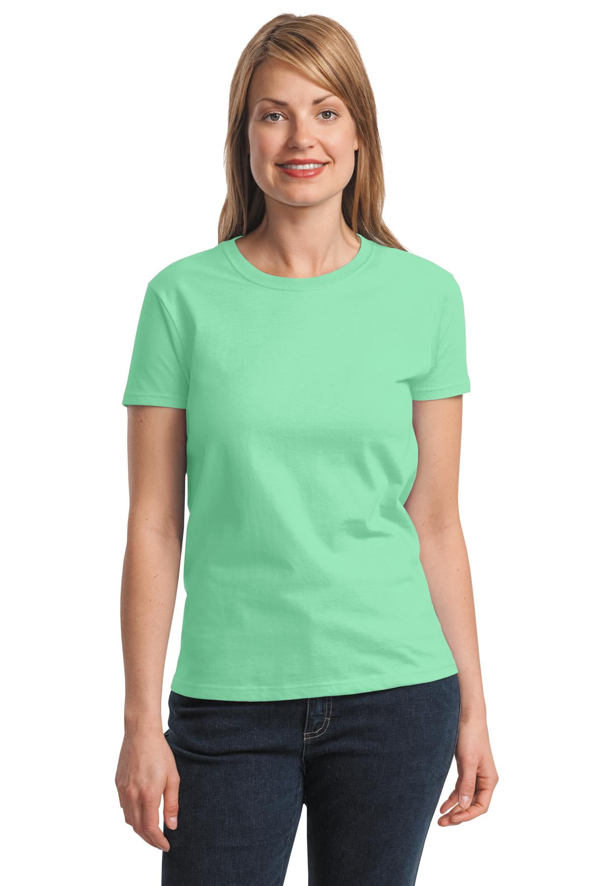 Gildan Women's 100 Percent Cotton Short Sleeve Taped Neck T-Shirt ... Gildan Women's 100 Percent Cotton Short Sleeve Taped Neck T-Shirt ...