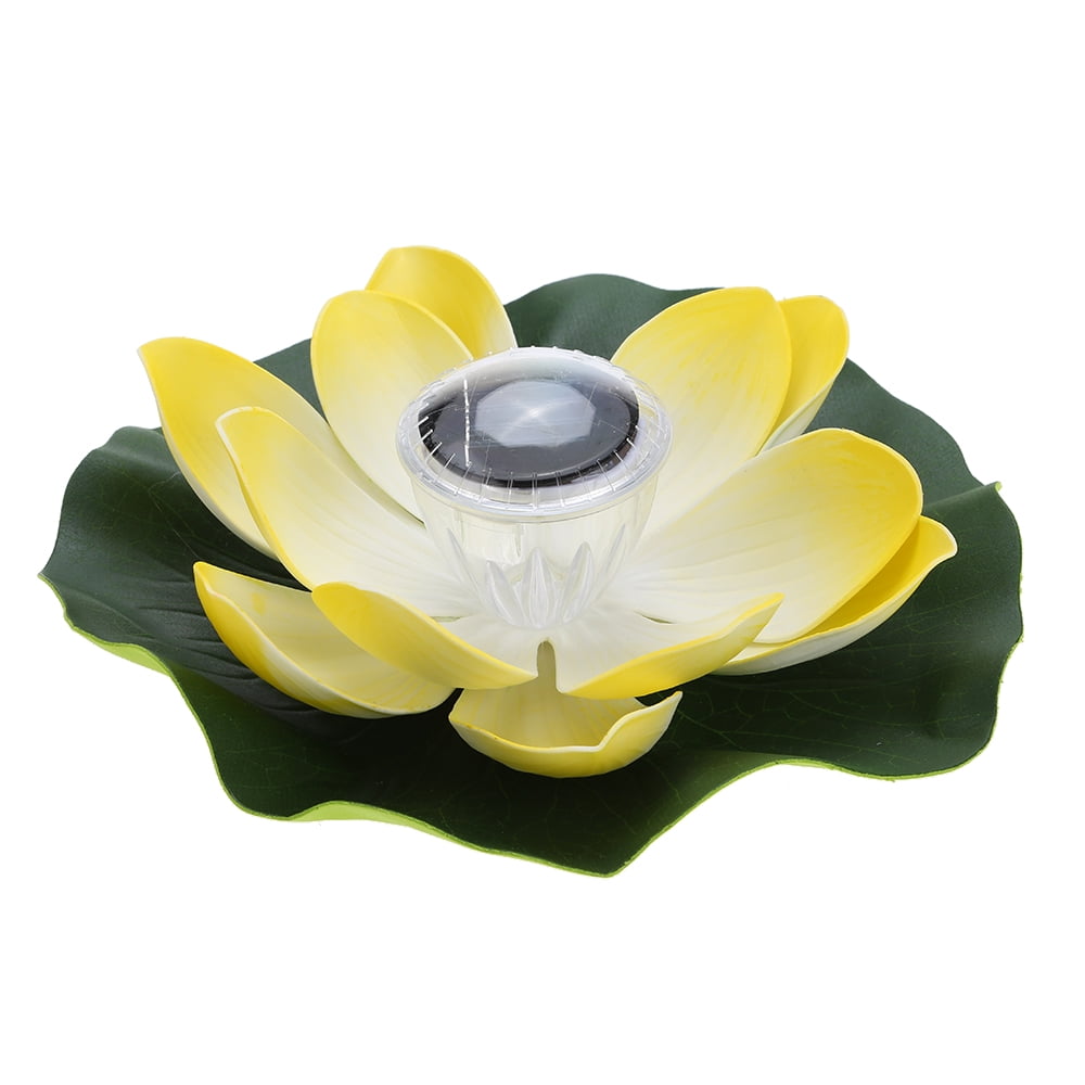 Lixada Solar Powered LED Lotus Flower Light RGB Water Resistant Outdoor ...