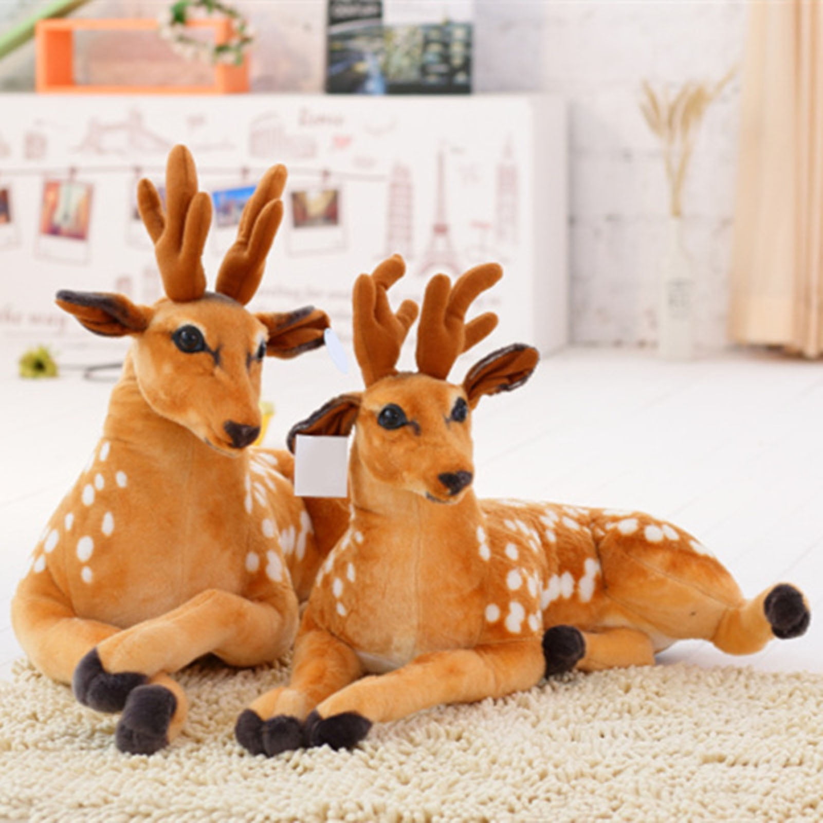 Hesroicy Sika Deer Plush Doll Soft Cute Simulated Animal Plushie Photo ...