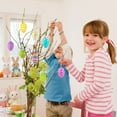FeiFu Easter Egg Ornament Set Colorful Decorative Eggs DIY Art Embellishment for Home Tree ...