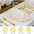175PCS Ivory Fancy Disposable Dinnerware Set - Ivory Scalloped Plastic ...