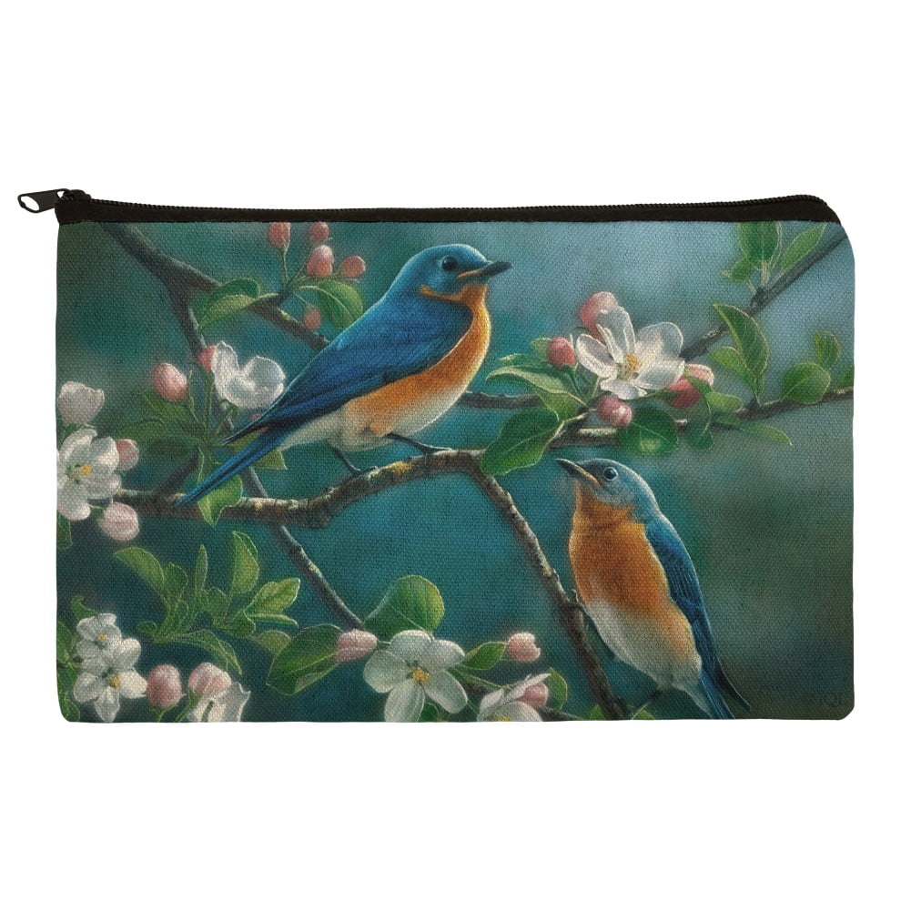 Eastern Bluebirds Blue Birds Thrush Makeup Cosmetic Bag Organizer Pouch ...