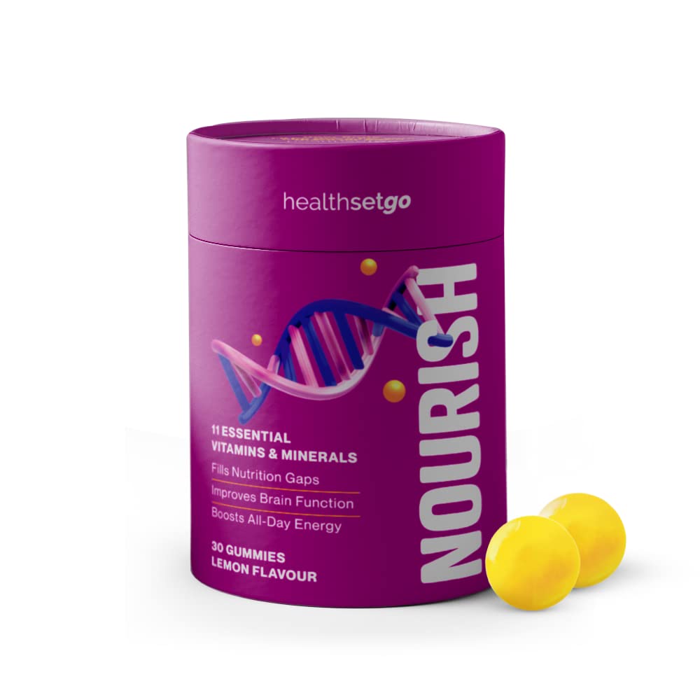Healthsetgo Nourish Multivitamin Gummies | With Zinc, Magnesium, Folate ...
