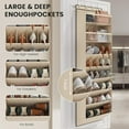 8 Tier Clear Over the Door Shoe Organizer with Deep Pockets, Door Shoes ...