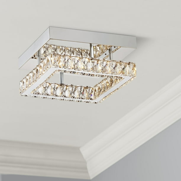 Possini Euro Design Modern Ceiling Light Flush Mount Fixture Led Chrome