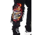 GFTD LA Los Angeles Men's Ezra Skinny Fit Embroidered Skull Distress ...