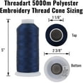 Large 5000m Cones Polyester Machine Embroidery Thread | Huge 5000M ...
