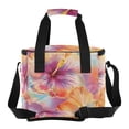 DIXRUYEE Light Color Hibiscus Flower Pattern Cooler BagWaterproof 600D ...