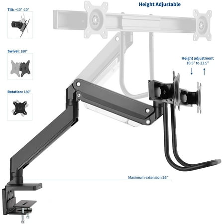 VIVO Premium Aluminum Heavy Duty Arm, Dual Monitor Desk Mount with ...