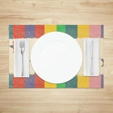 SUNOLIFE Rainbow Placemats Set of 4,Colorful Kids Birthday Table Mats ...