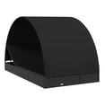 PE Rattan Sunbed Black - 2 Person Outdoor Lounger with Canopy - Powder ...