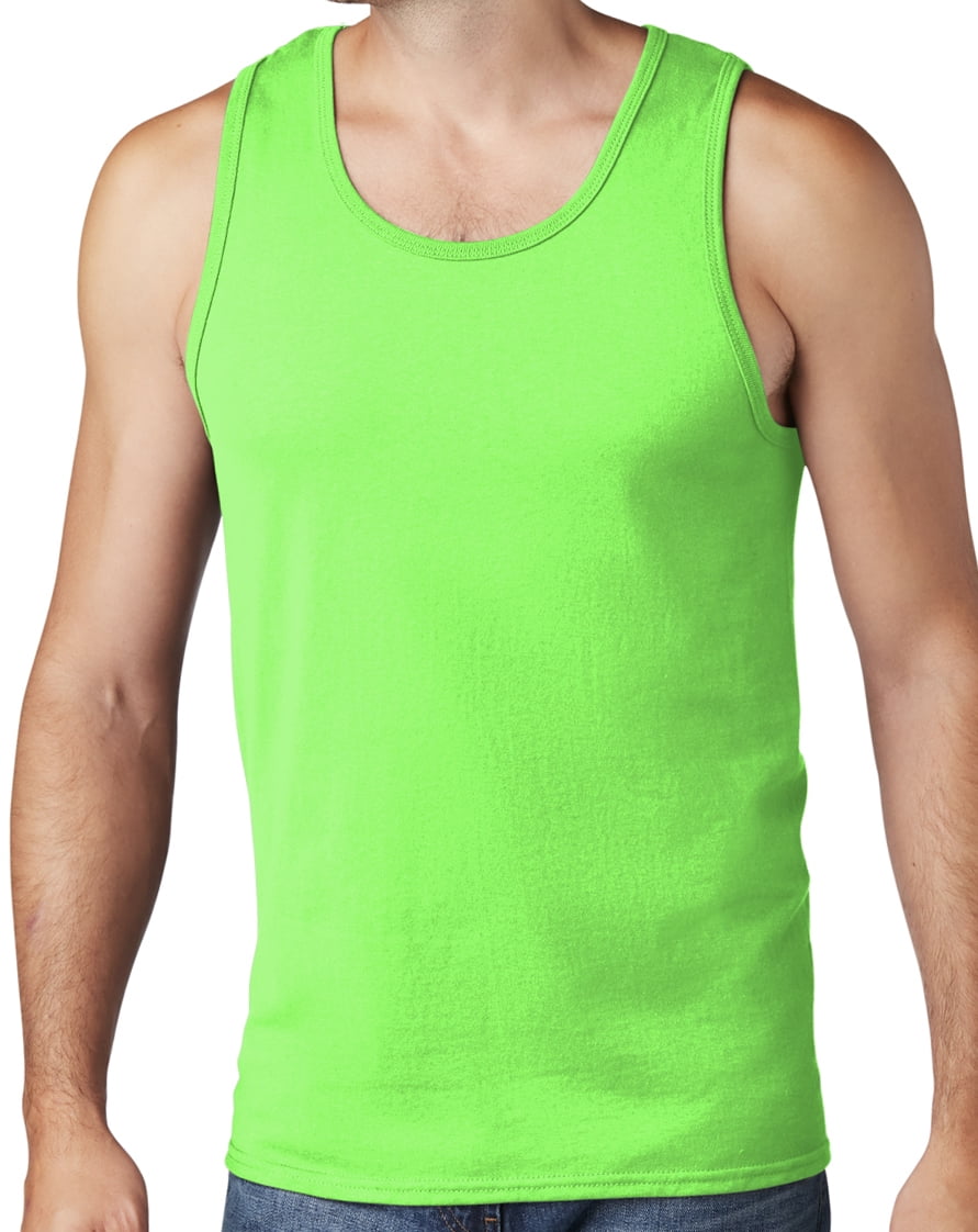 Men's Core Value Mid-weight Tanktop, Large Neon Green - Walmart.com