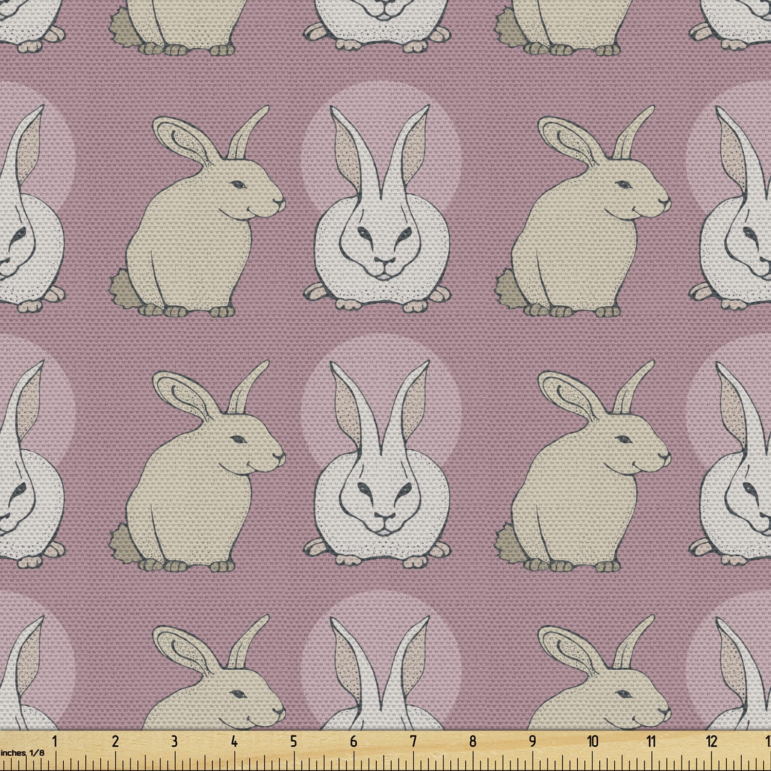Cartoon Fabric by the Yard, Funny Rabbits Pattern Bunny Forest Animals ...