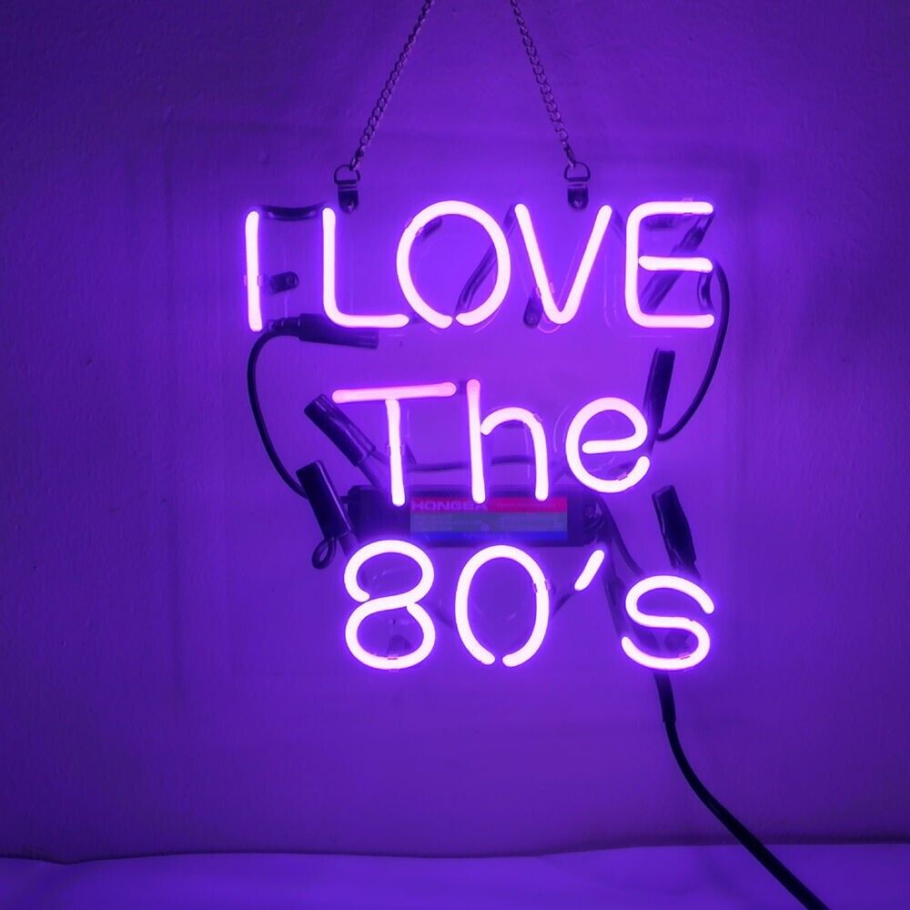 Queen Sense 14" I Love The 80'S Neon Sign Acrylic Man Cave Handmade ...
