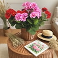 2/4pcs UV-Resistant Artificial Geranium Flowers - Bright Red with Green ...