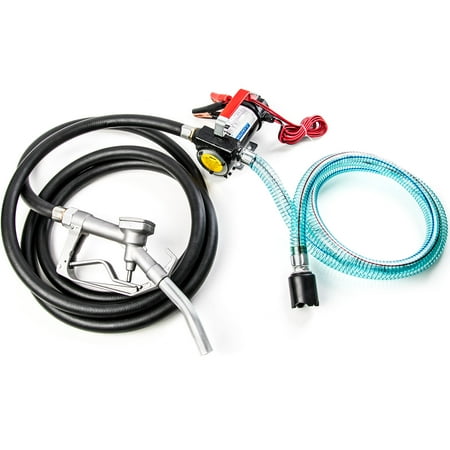 Biltek 12v Fuel Transfer Pump 10 GMP w/ Suction Hose and Fuel Pump ...