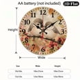 Patifu Two Birds On Red Berry Branch Wooden Wall Clock 10 Inch Round ...