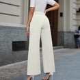 Angala Womens Summer Pants High Drop Waist Solid Pants Straight Leg ...