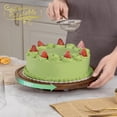 Cake Stand with Dome Lid, Acacia Wood Rotating Cake Plate with Cover ...