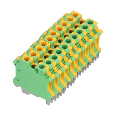LYUMO Grounding Terminal,50Pcs DIN Rail Mount Terminal Grounding ...