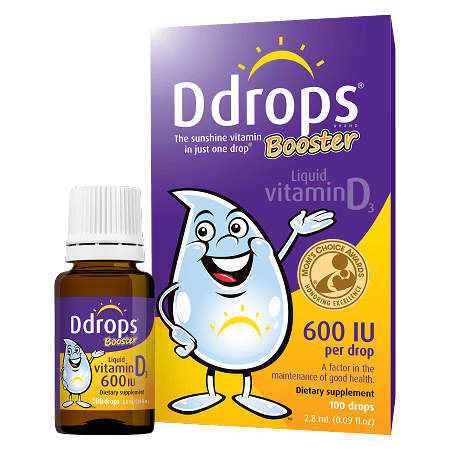 Kids Ddrops® Booster Liquid Vitamin D3 Drops, 600 IU Per Drop, 0.09 fl ...
