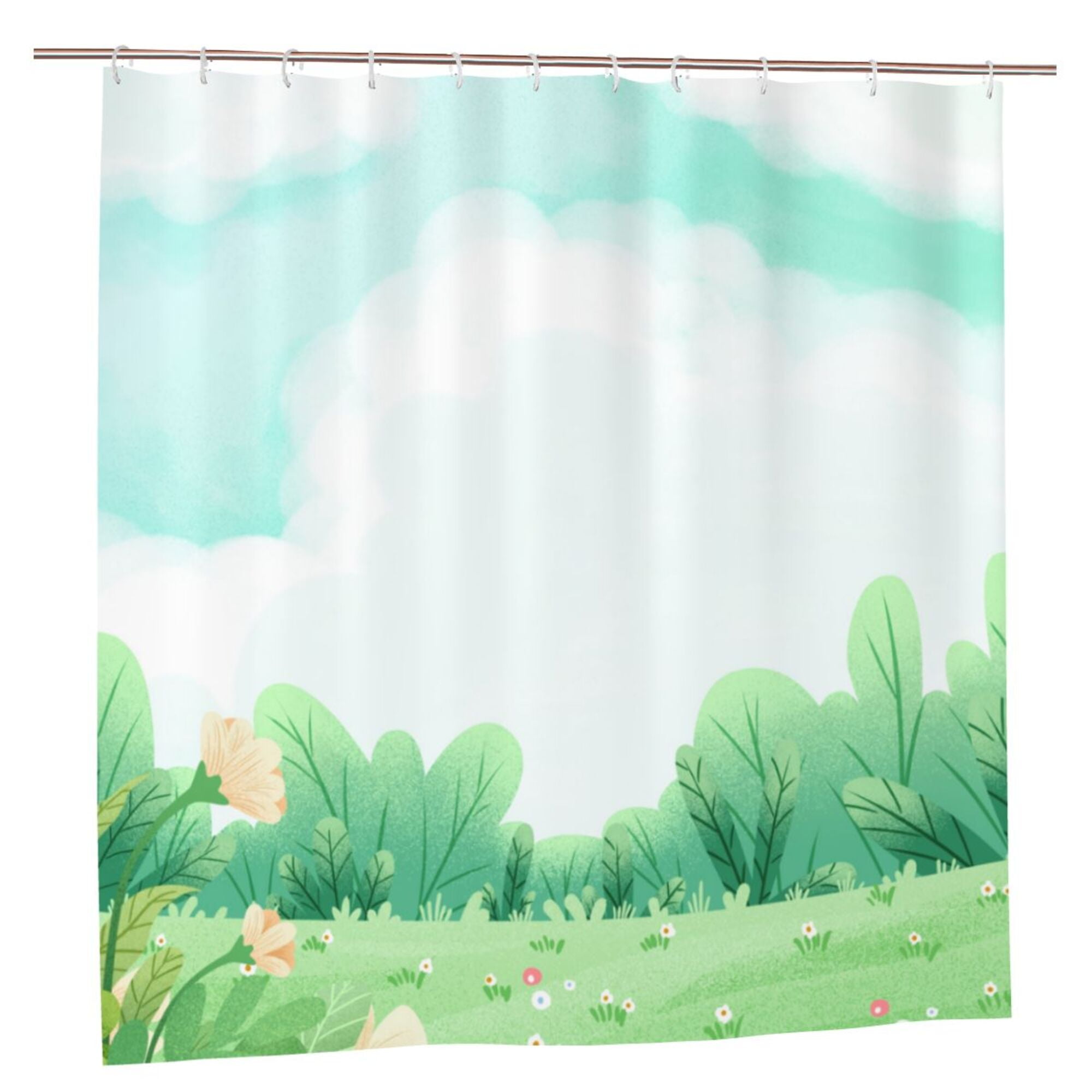 Yfyang Waterproof Bathroom Shower Curtain Green Spring Shower Curtain