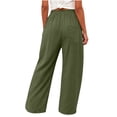 AUNVITO Women's Cotton Summer Pants Loose Straight Leg with Pockets ...