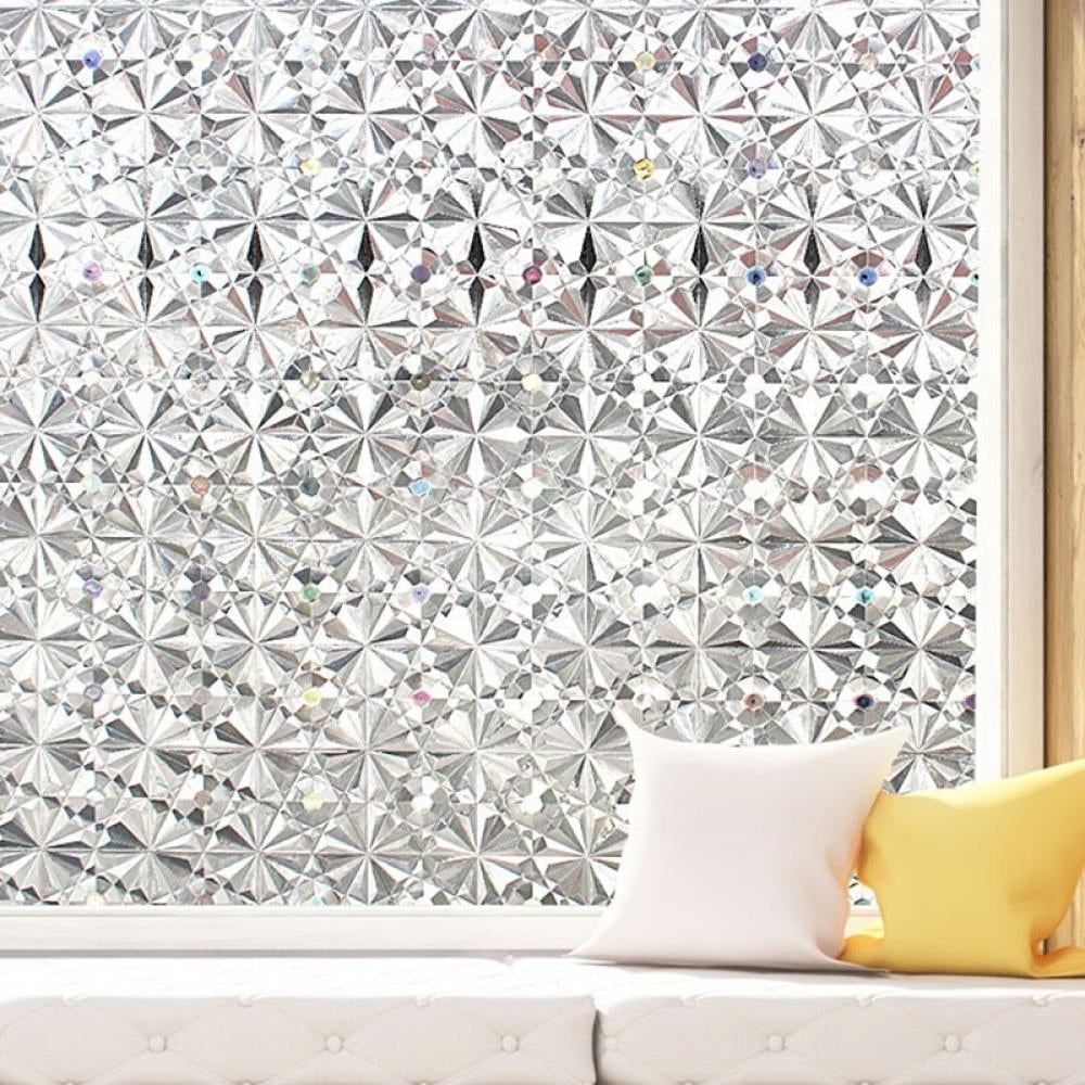 Baywell Frosted Privacy Window Film Non Adhesive UV Blocking Removable ...