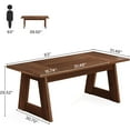 Tribesigns 63" Wooden Kitchen Table for 4-6 People, Farmhouse Dining ...